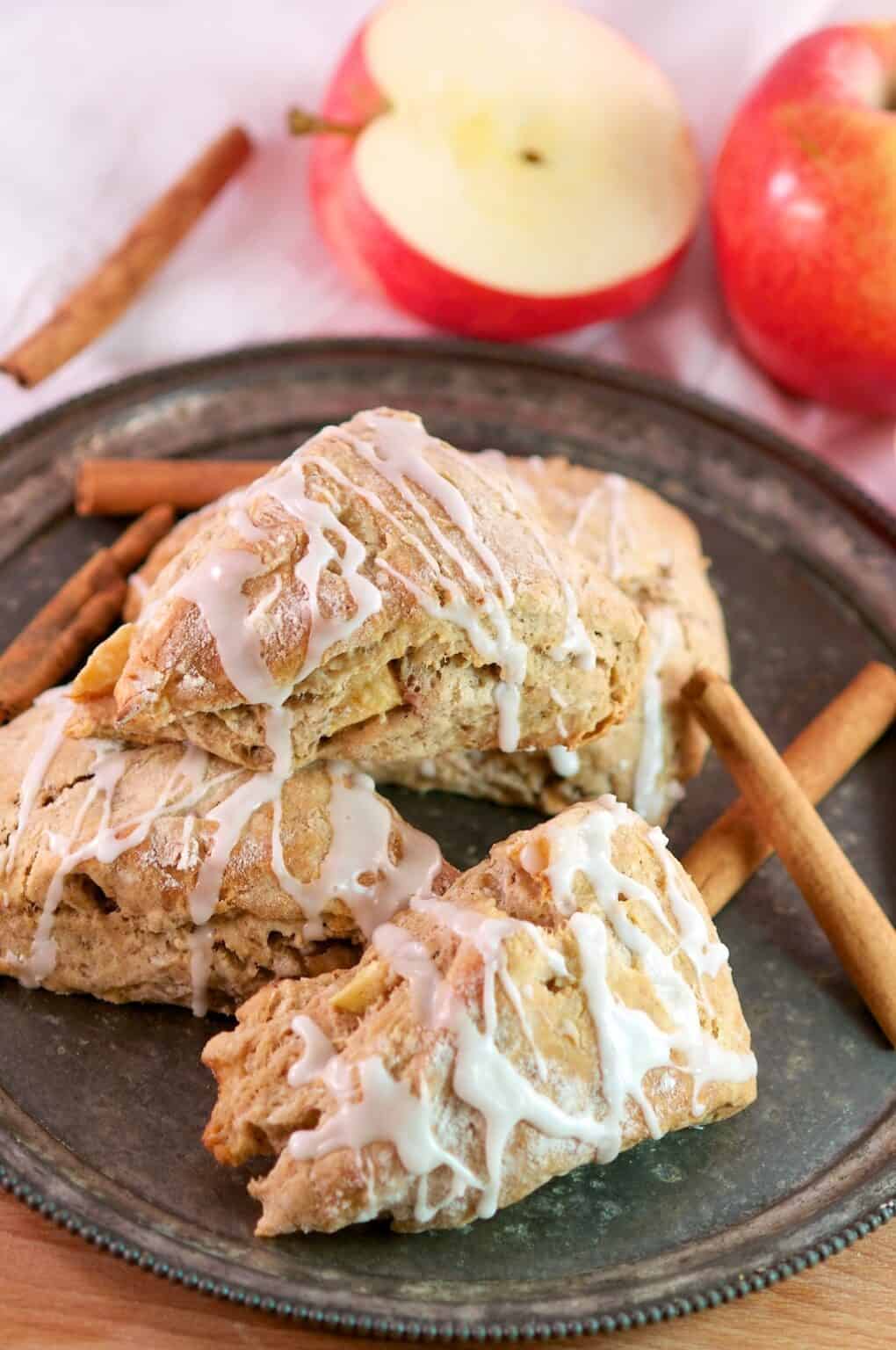 Glazed Apple Cinnamon and Buttermilk Scones - Aberdeen's Kitchen