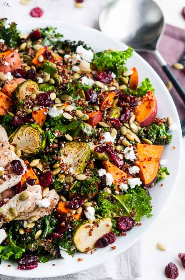 Roasted Brussel Sprout and Yam Quinoa Salad - Aberdeen's Kitchen