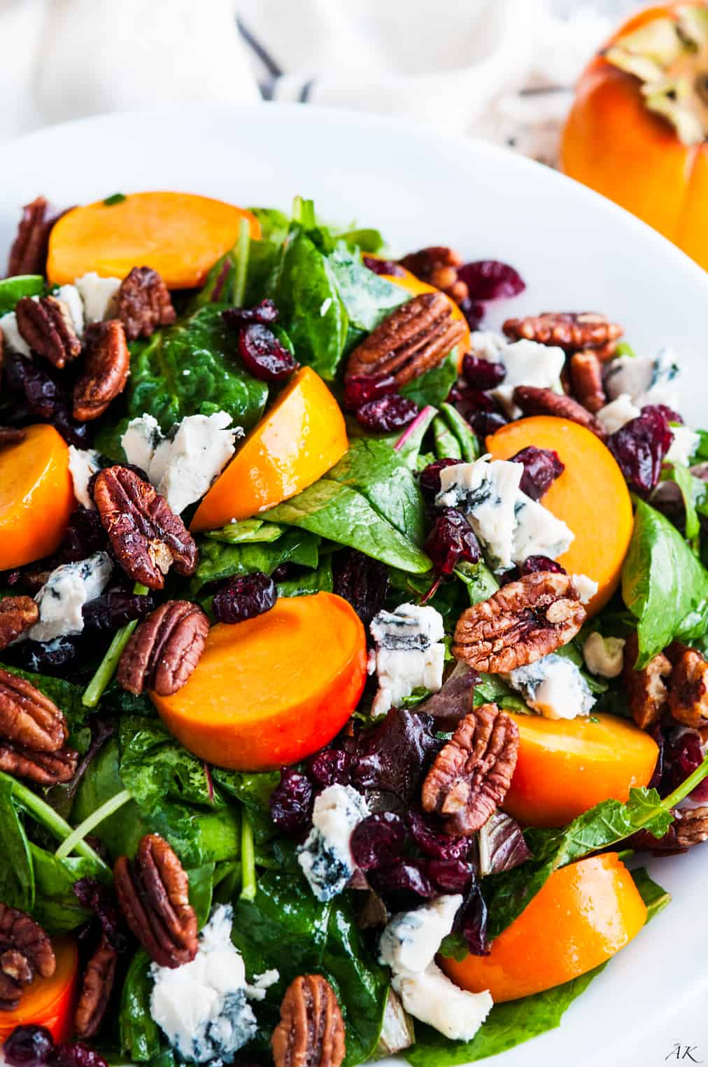 Candied Pecan Persimmon Gorgonzola Salad - Aberdeen's Kitchen