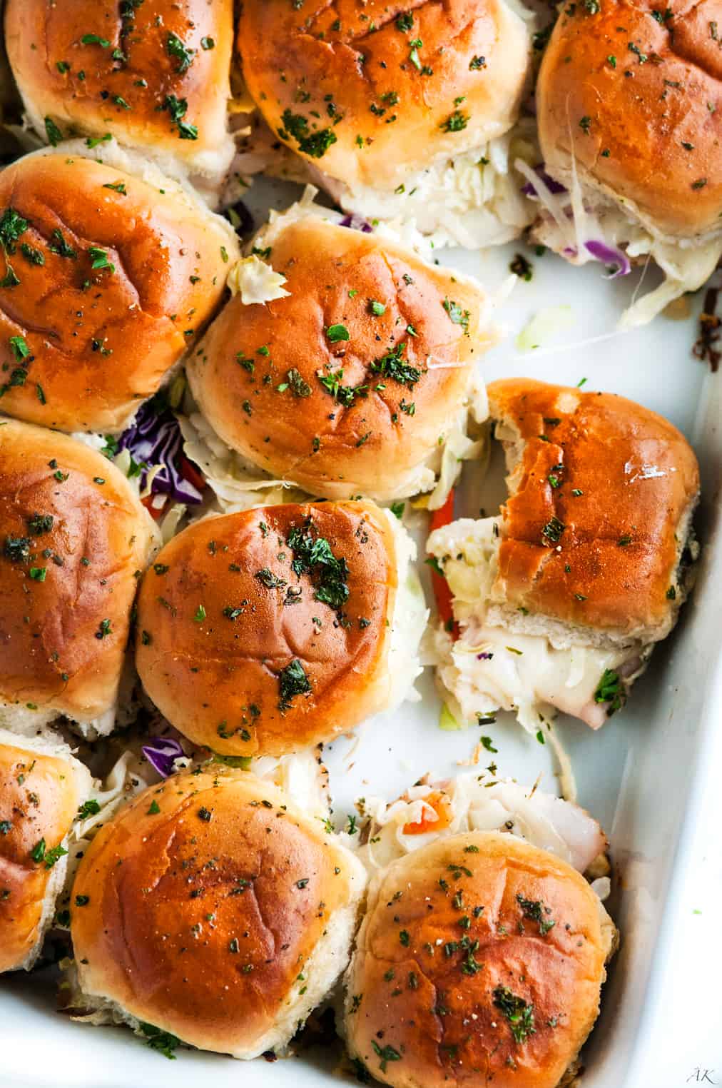 One Pan Turkey Swiss Cheese Melt Sliders - Aberdeen's Kitchen