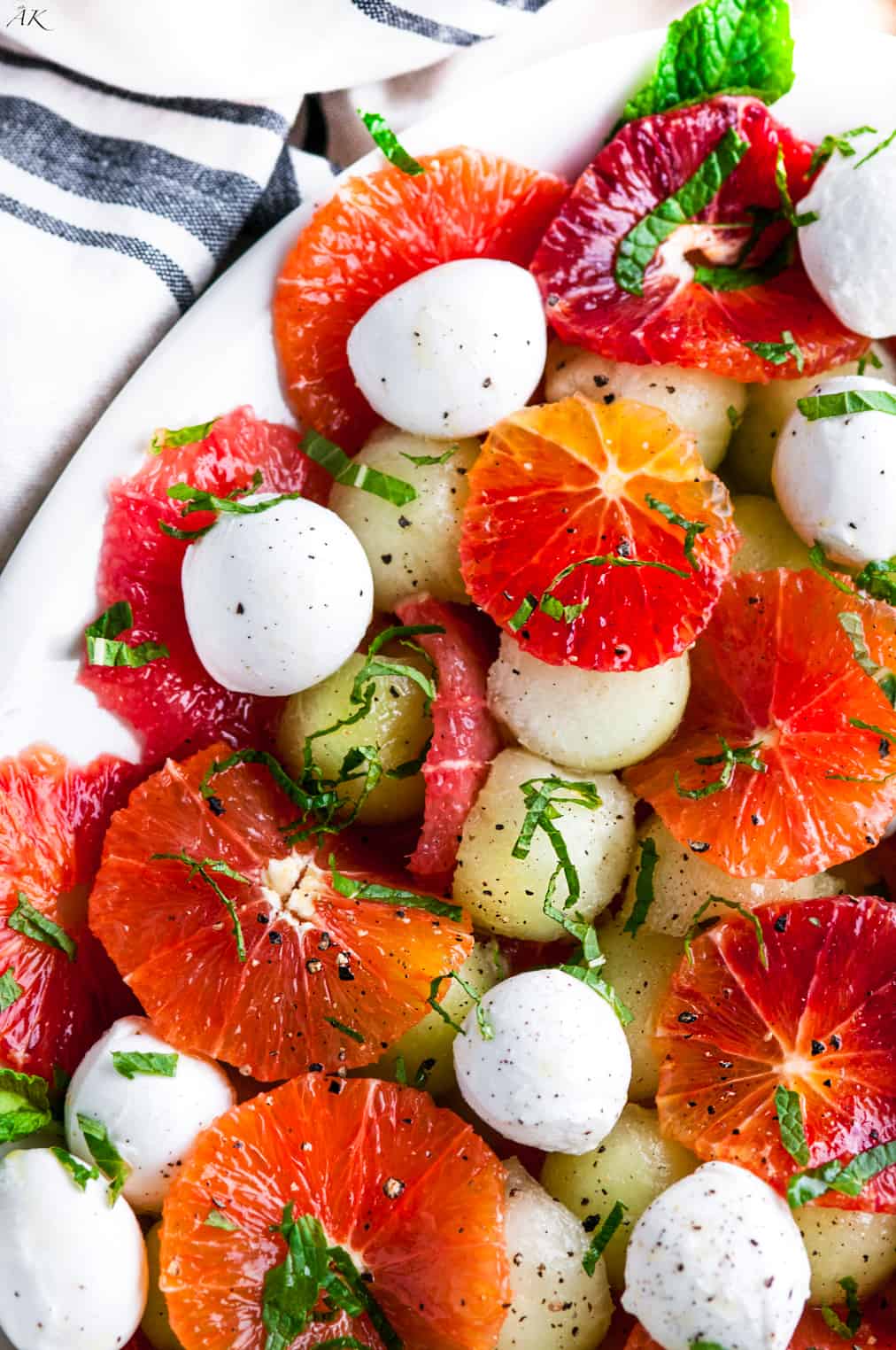Citrus Melon Caprese Salad - Aberdeen's Kitchen