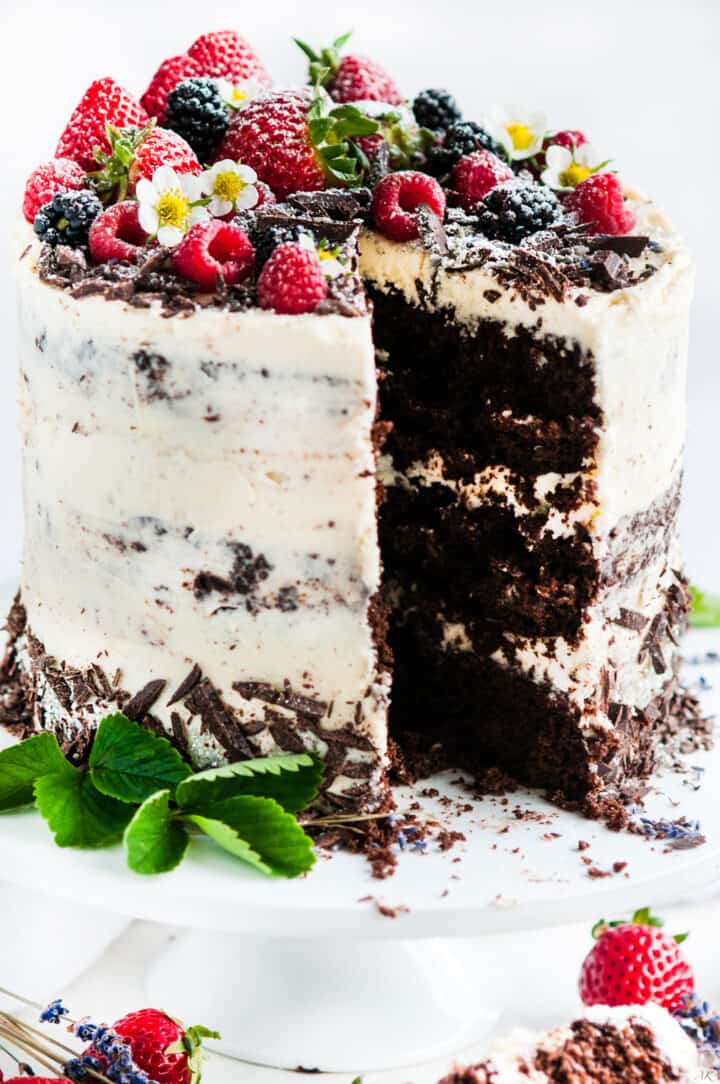 Skyscraper Chocolate Cake with Earl Grey Lavender Cream Cheese Frosting ...