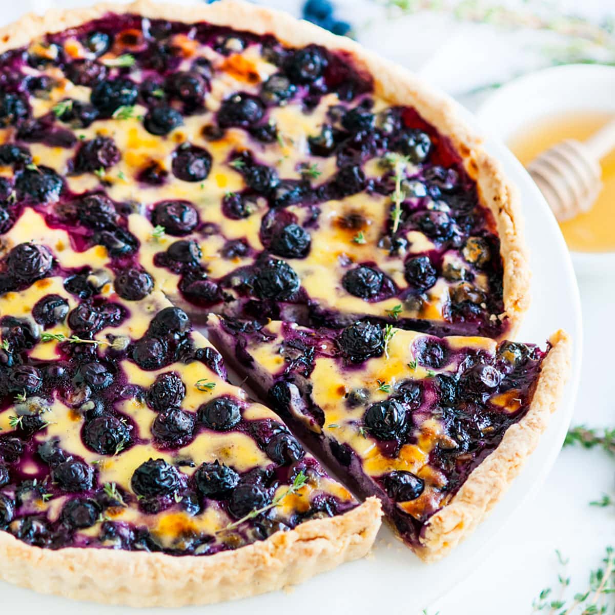 Honey Blueberry Yogurt Custard Tart - Aberdeen's Kitchen
