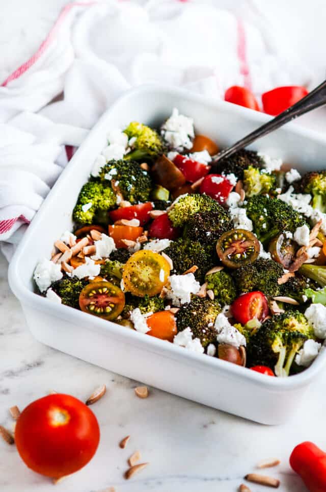 Roasted Broccoli Goat Cheese Salad - Aberdeen's Kitchen