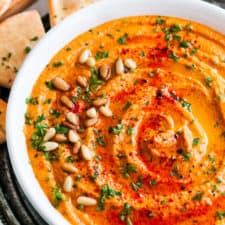 Roasted Red Bell Pepper Hummus - Aberdeen's Kitchen
