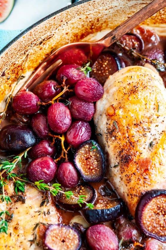 Braised Chicken with Figs and Grapes - Aberdeen's Kitchen
