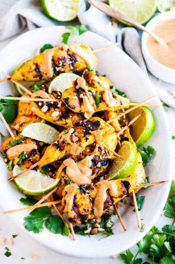 Chicken Satay Skewers with Peanut Sauce - Aberdeen's Kitchen