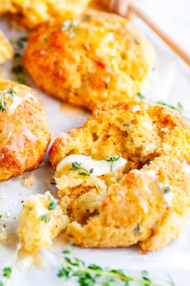 Cheddar Garlic Cornbread Biscuits - Aberdeen's Kitchen