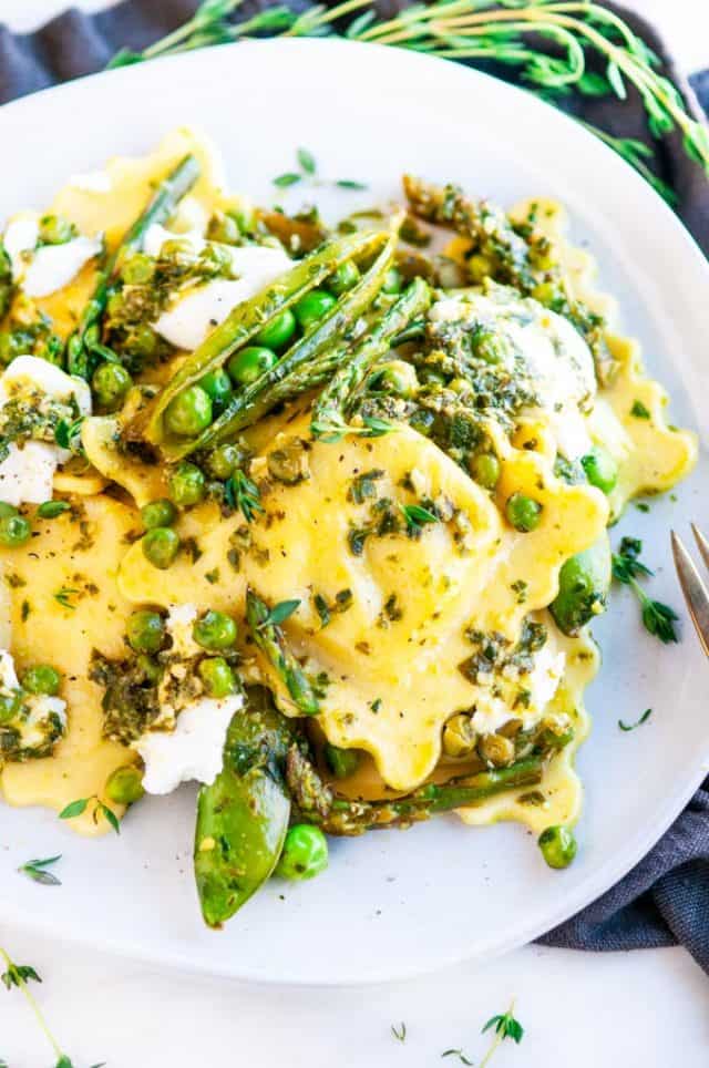 Spring Pea Asparagus Ricotta Ravioli - Aberdeen's Kitchen