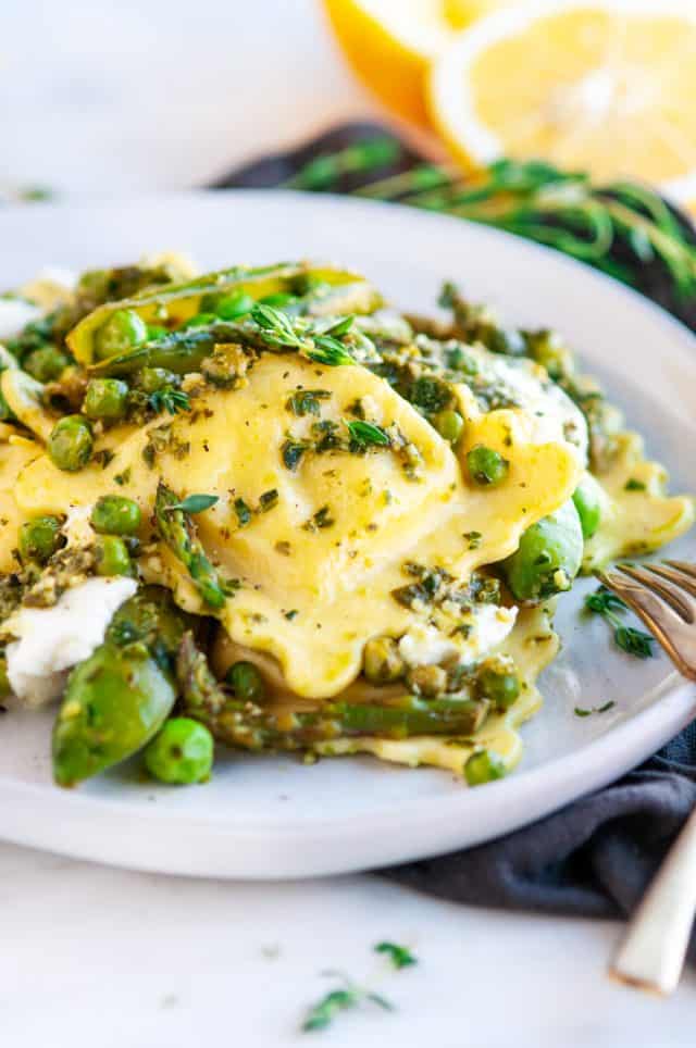 Spring Pea Asparagus Ricotta Ravioli - Aberdeen's Kitchen