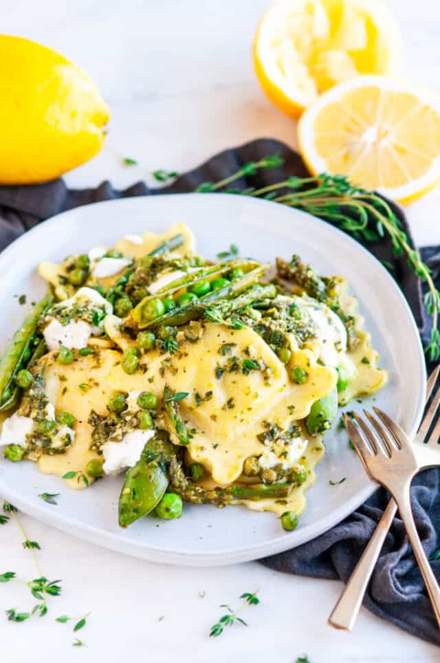 Spring Pea Asparagus Ricotta Ravioli - Aberdeen's Kitchen