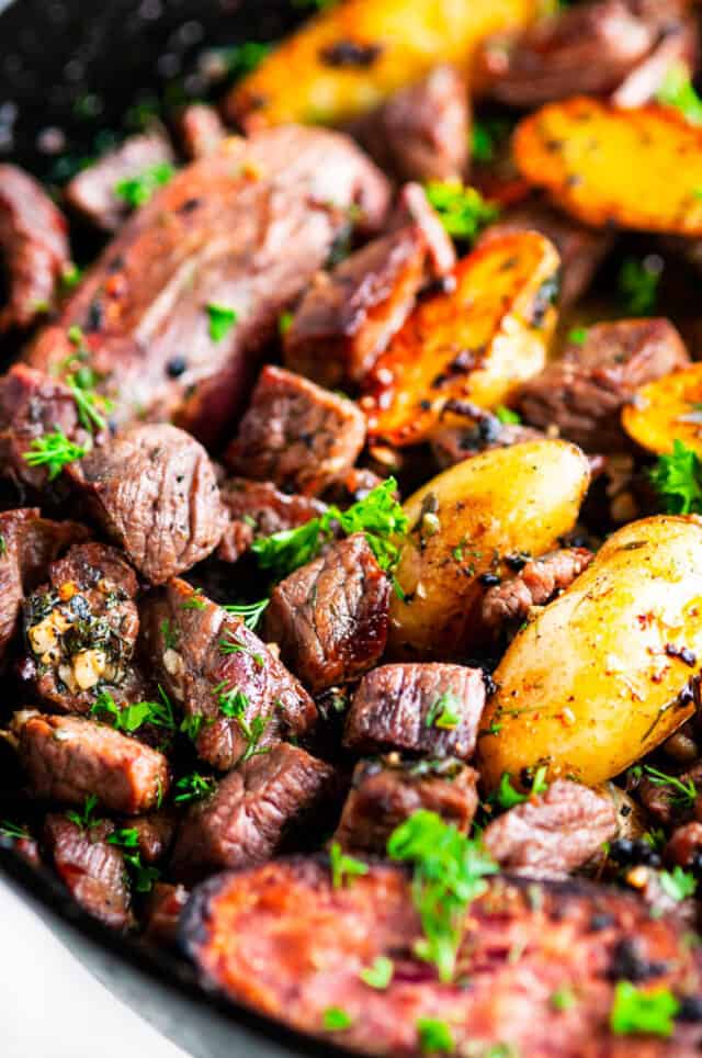 Skillet Garlic Butter Steak and Potatoes - Aberdeen's Kitchen