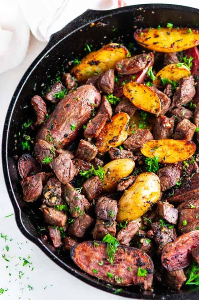 Skillet Garlic Butter Steak and Potatoes - Aberdeen's Kitchen