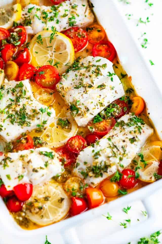 Lemon Herb Butter Baked Cod - Aberdeen's Kitchen