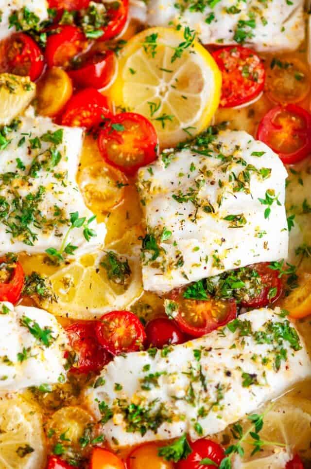 Lemon Herb Butter Baked Cod - Aberdeen's Kitchen
