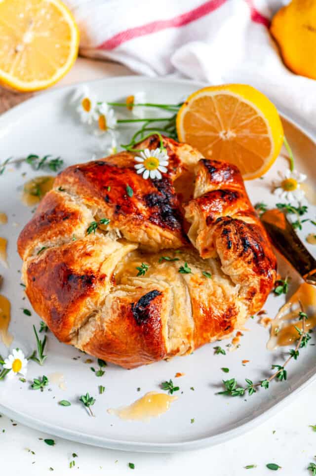 Lemon Curd Herbed Baked Brie - Aberdeen's Kitchen