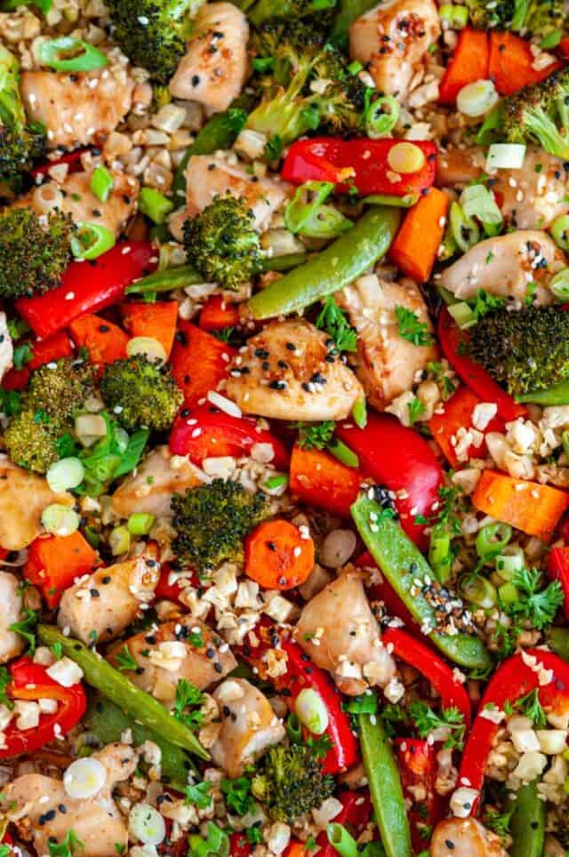 Sheet Pan Sesame Chicken with Veggies - Aberdeen's Kitchen