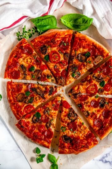 Cheesy Pepperoni Mushroom Pizza - Aberdeen's Kitchen