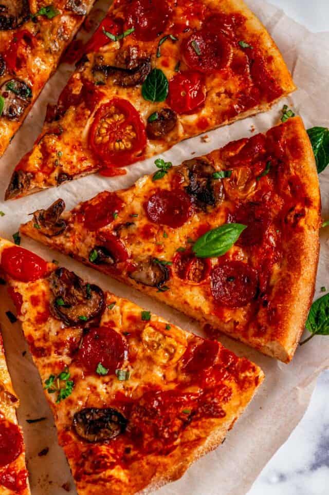 Cheesy Pepperoni Mushroom Pizza - Aberdeen's Kitchen