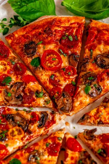 Cheesy Pepperoni Mushroom Pizza - Aberdeen's Kitchen