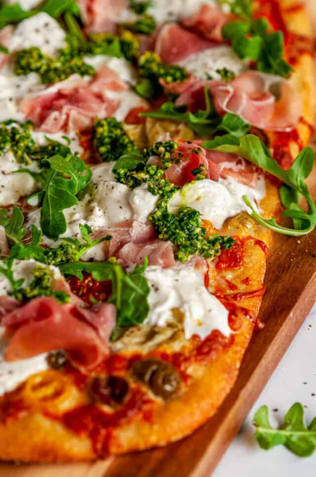 Mediterranean Prosciutto Burrata Flat Bread - Aberdeen's Kitchen