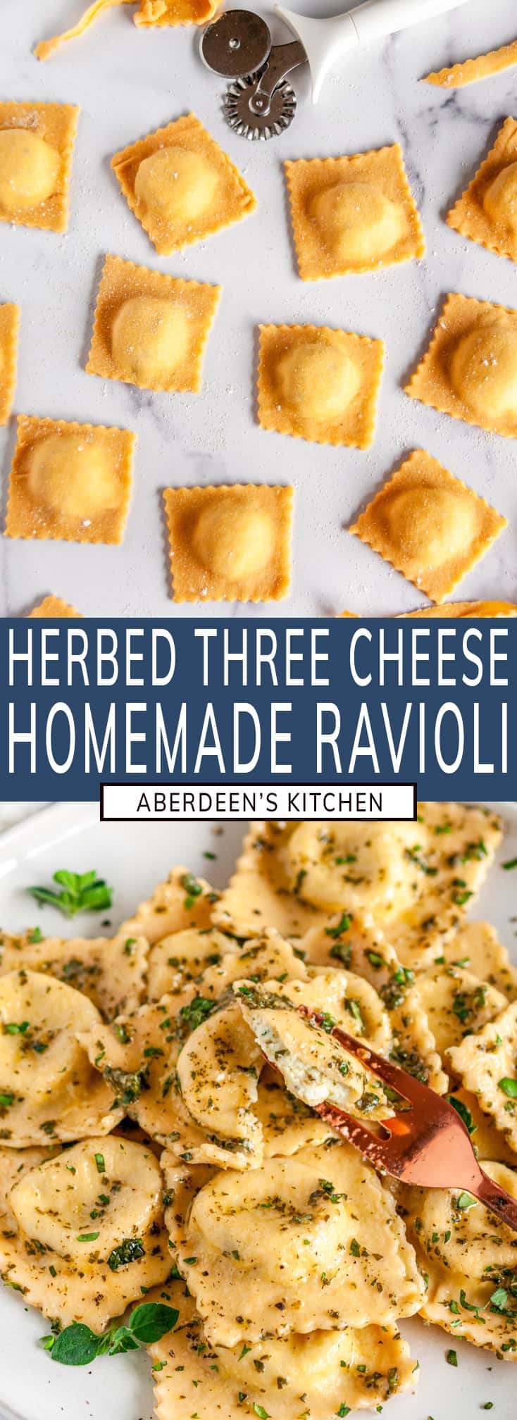 Herbed Three Cheese Homemade Ravioli - Aberdeen's Kitchen