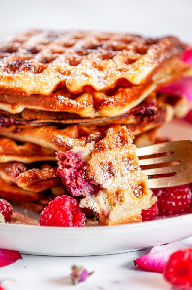 Lemon Raspberry Buttermilk Waffles - Aberdeen's Kitchen