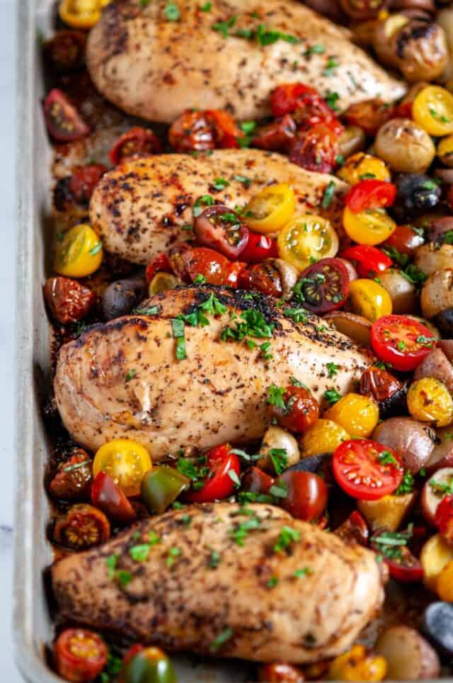 Sheet Pan Bruschetta Chicken - Aberdeen's Kitchen
