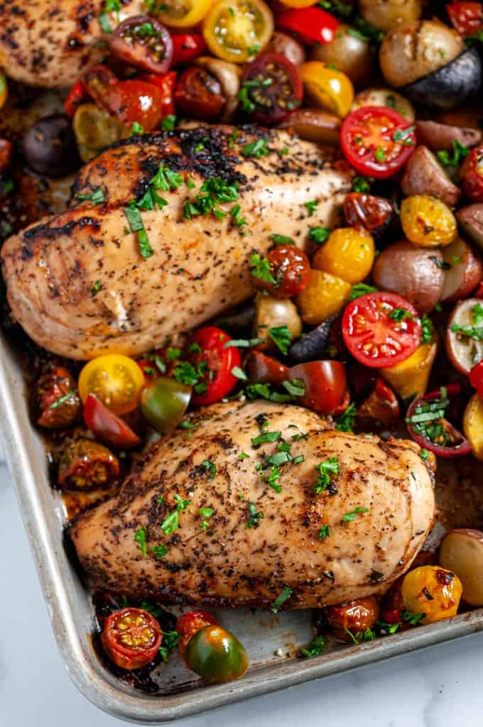 Sheet Pan Bruschetta Chicken-2 - Aberdeen's Kitchen