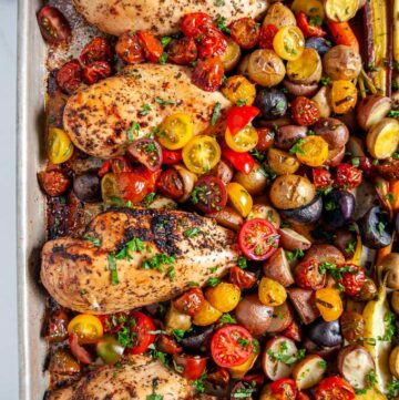 Sheet Pan Bruschetta Chicken - Aberdeen's Kitchen