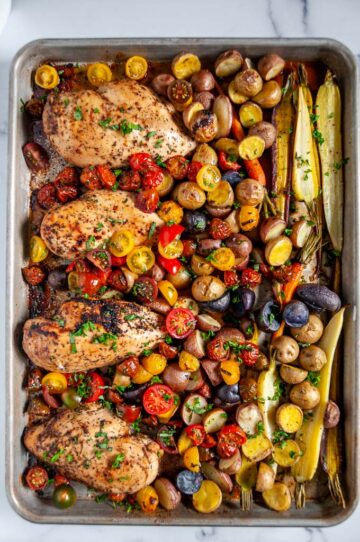 Sheet Pan Bruschetta Chicken - Aberdeen's Kitchen