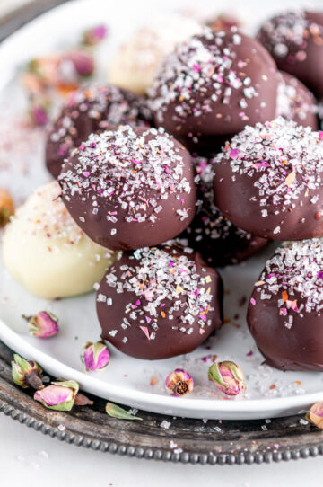 Dark Chocolate Rose Truffles - Aberdeen's Kitchen
