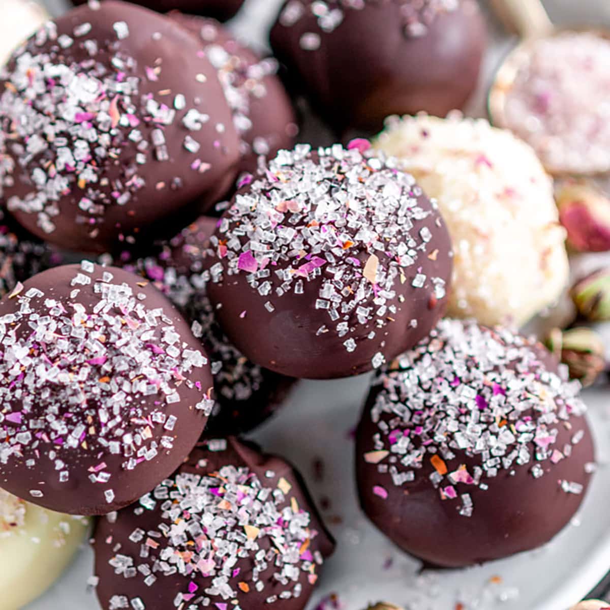 Dark Chocolate Rose Truffles - Aberdeen's Kitchen