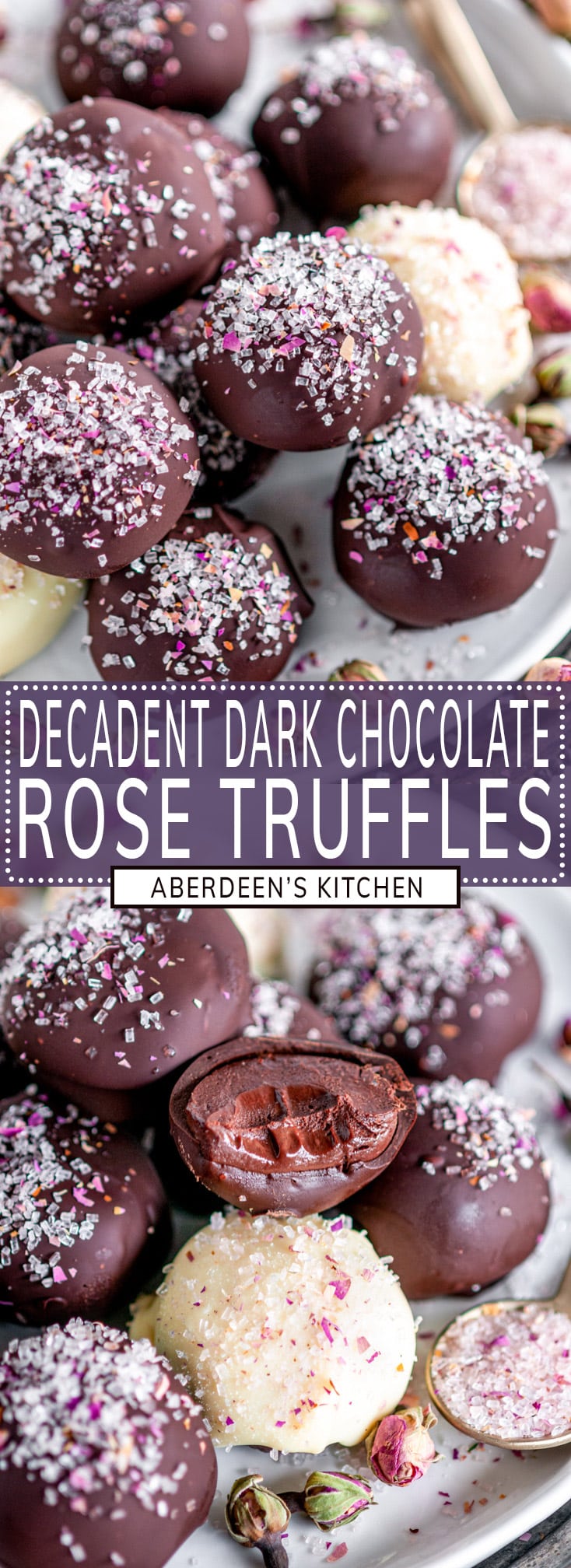 Dark Chocolate Rose Truffles - Aberdeen's Kitchen