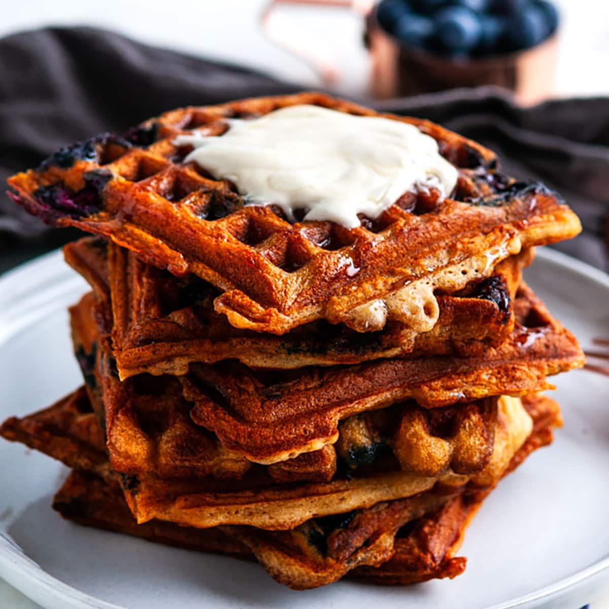 London Fog Blueberry Waffles - Aberdeen's Kitchen