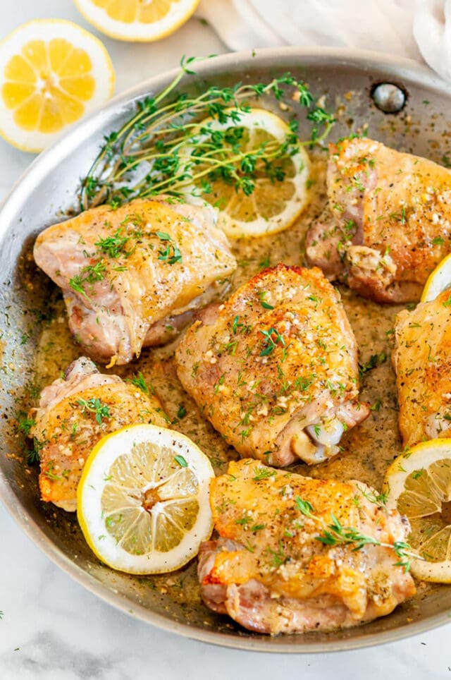 Skillet Lemon Dill Chicken Thighs - Aberdeen's Kitchen