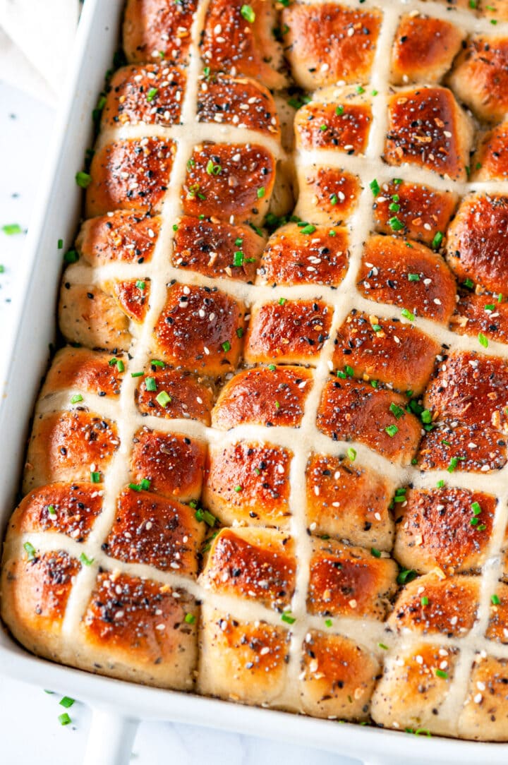 Everything Bagel Hot Cross Buns - Aberdeen's Kitchen